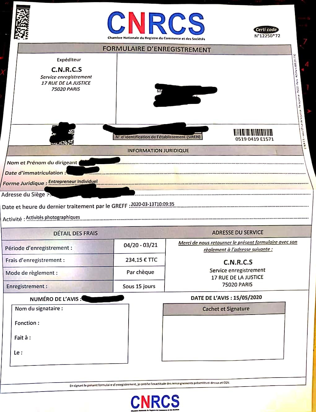 Une question sur un courrier